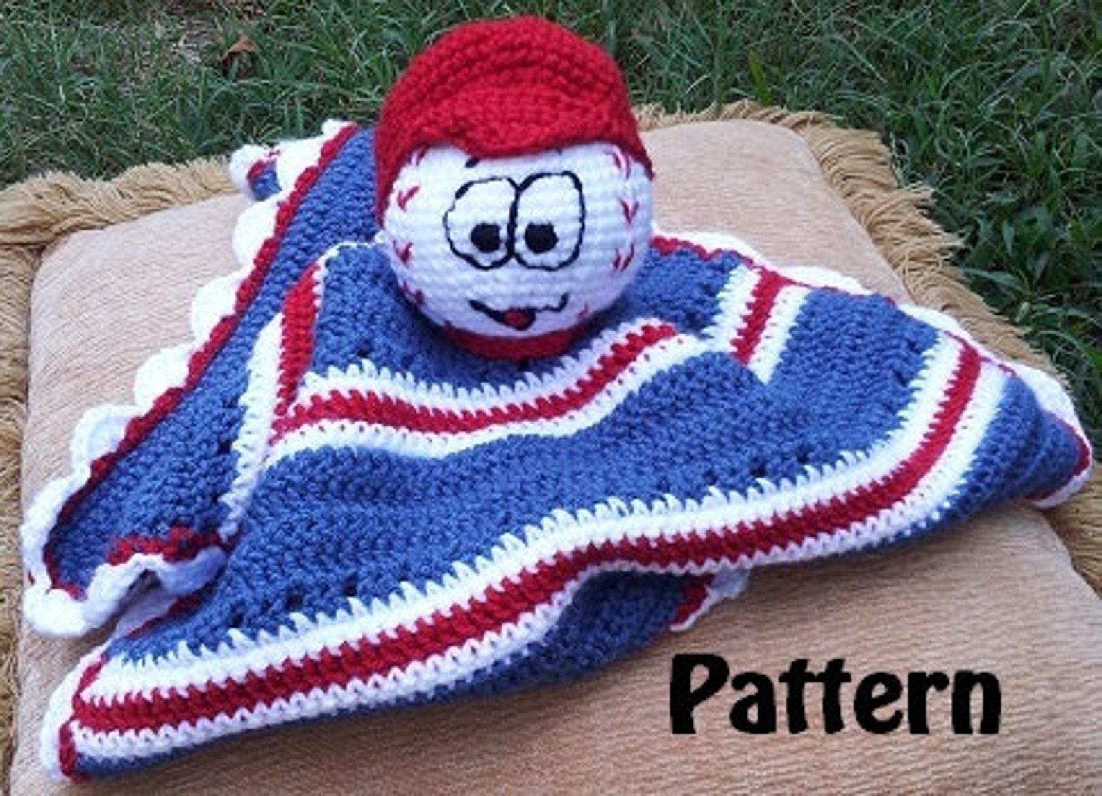 Crochet Baseball Cuddle Blanket, Lovie, Snuggie Instant Download PDF ...