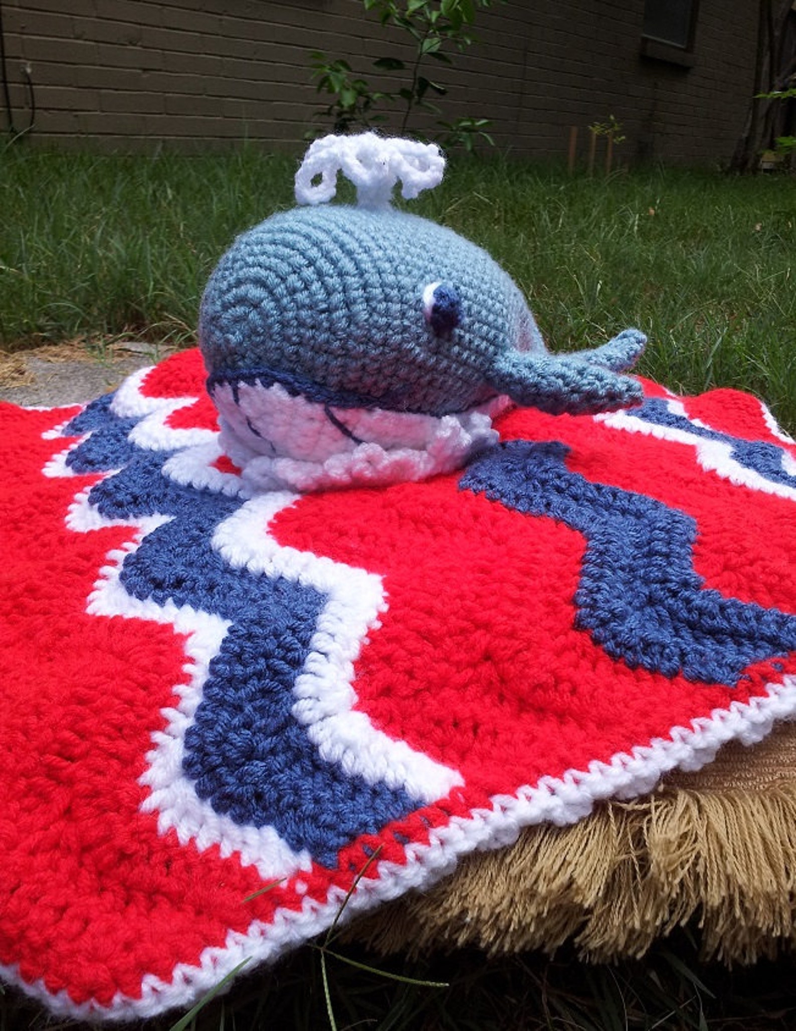 Crochet Soft Blue Whale Cuddle Blanket, Lovie, Snuggie Instant Download ...