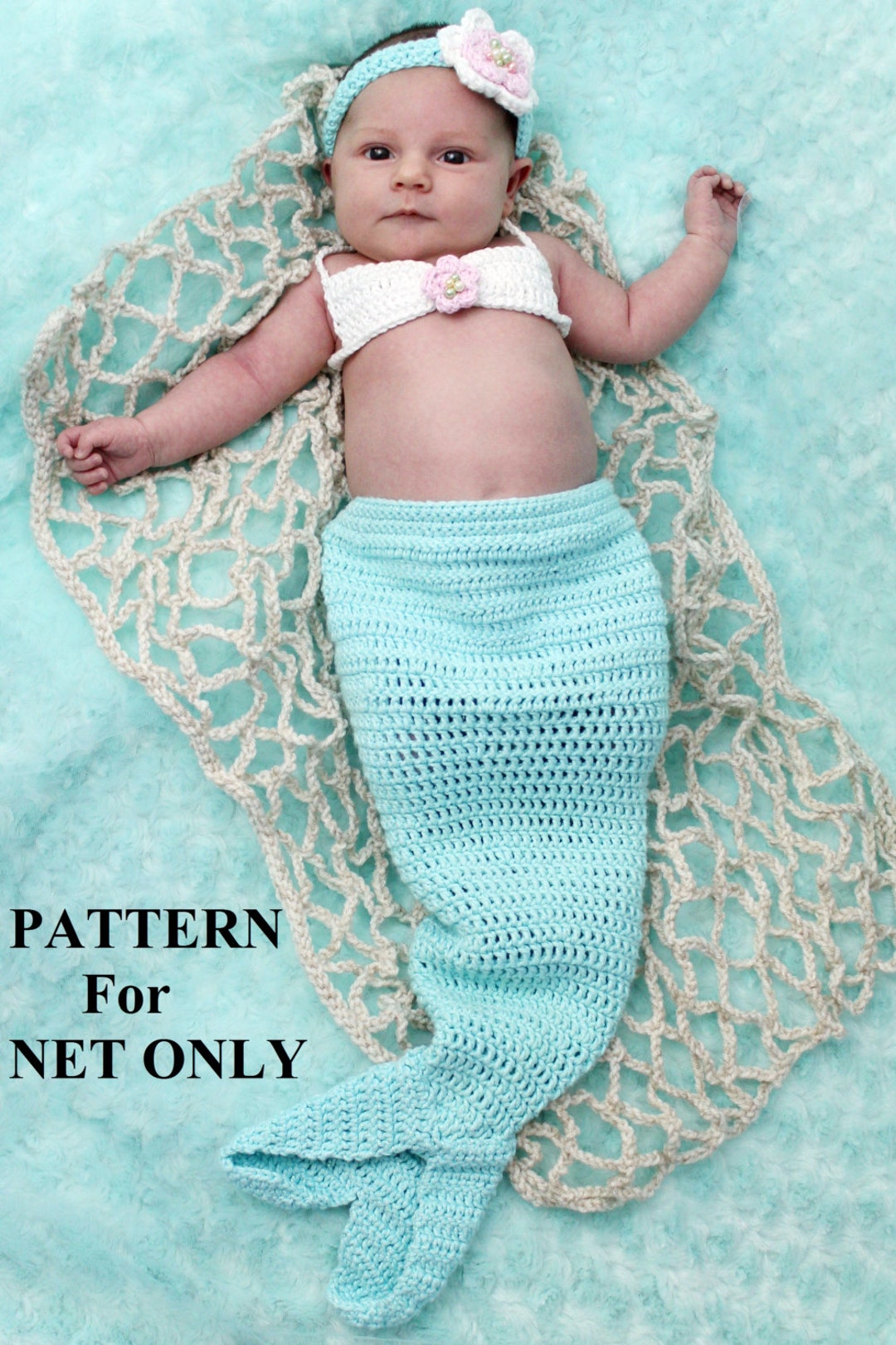 Crochet PATTERN Fishing Net for Baby Mermaid Suit Photo Prop Instant ...