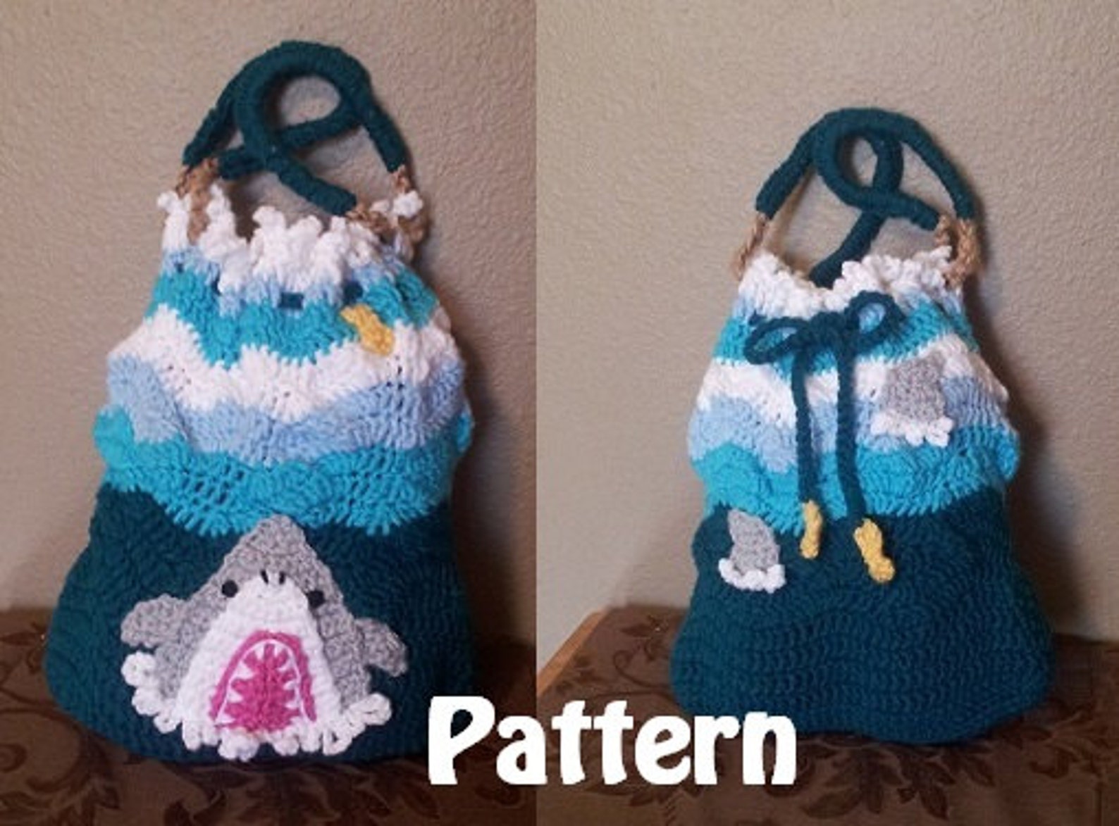 Awesome Shark Week Colorful Kiddie Shark Beach Bag Tote Instant ...