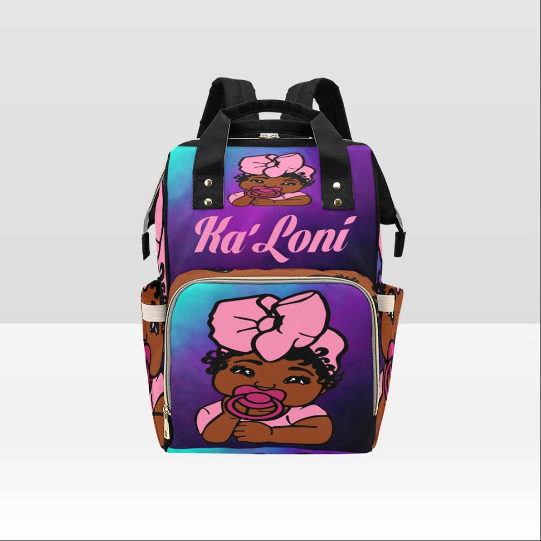 African American Baby Girl Backpack Personalized Diaper Bag Print Baby ...
