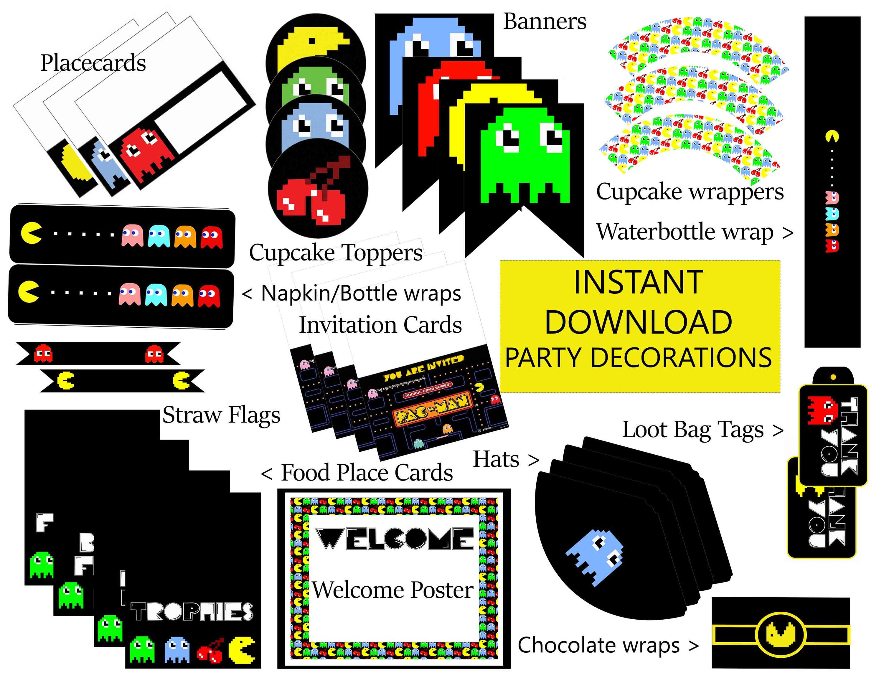 Pac Man Decorations Printable
