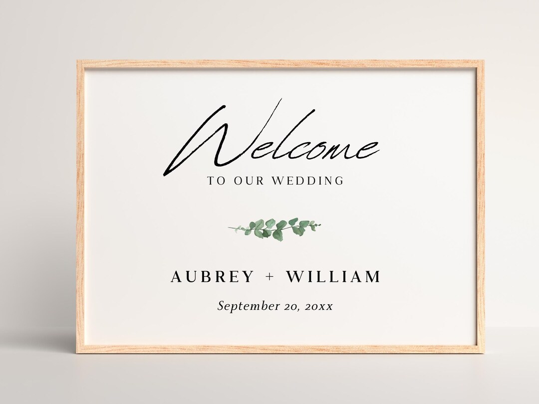 Simple Elegant Wedding Welcome Sign Template | Wedding Signage ...