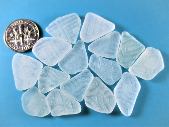 GENUINE SEA GLASS 15 Textured Patterns Real Surf Tumbled - Etsy