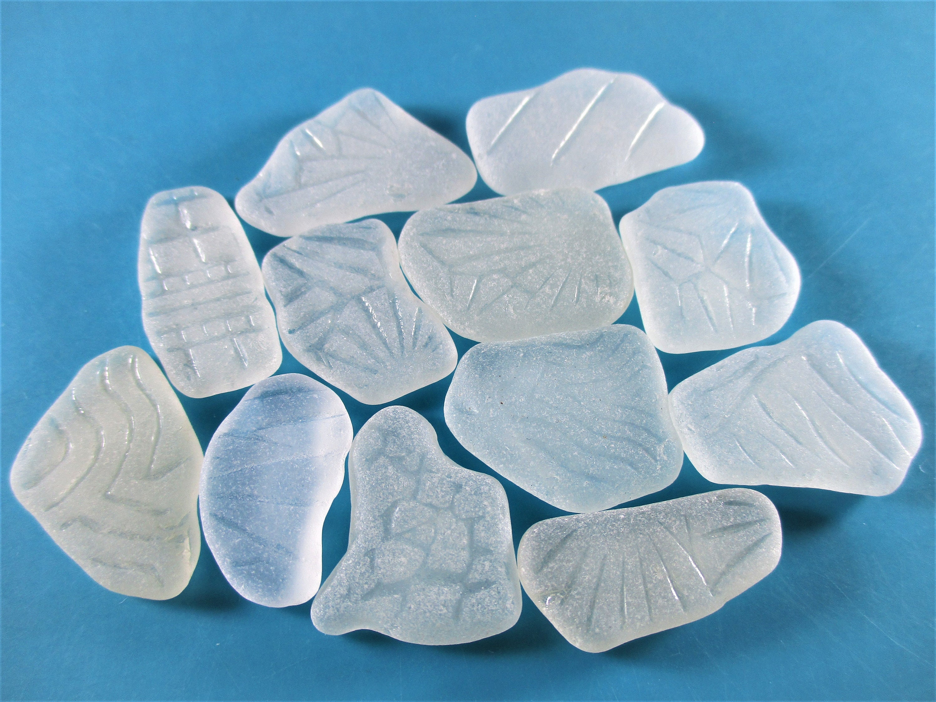 GENUINE SEA GLASS 12 Textured Patterns Real Surf Tumbled - Etsy UK