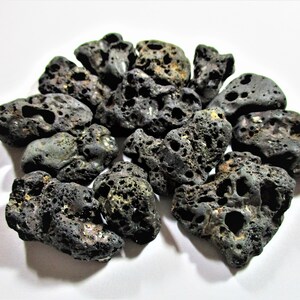 GENUINE BEACH STONES 13 Black Slag Rocks With Holes Pits Real Surf ...