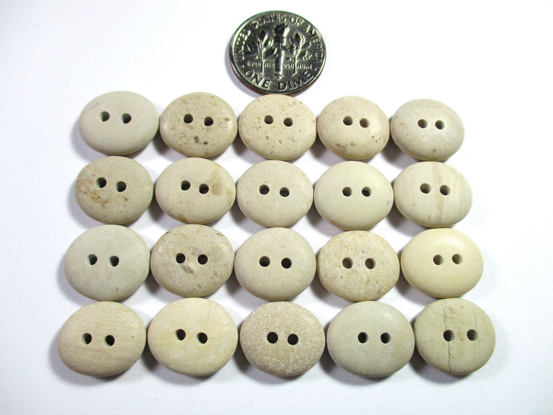 BEACH STONE 13mm BUTTONS 20 Flawless Two Hole Beige Tan Khaki Real Surf ...