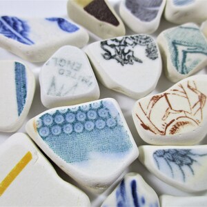 BEACH SEA POTTERY Shards 19 Blue Green Black Teal Brown Real Surf ...