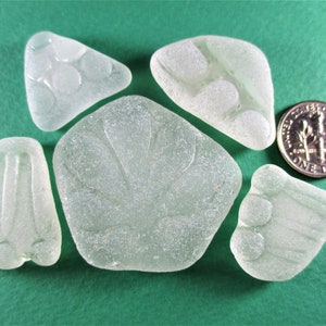 GENUINE SEA GLASS Textured Patterns 5 Real Surf Tumbled Natural ...