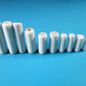 BEACH SEA POTTERY 10 Porcelain Rods Cylinders White Real Surf Tumbled ...