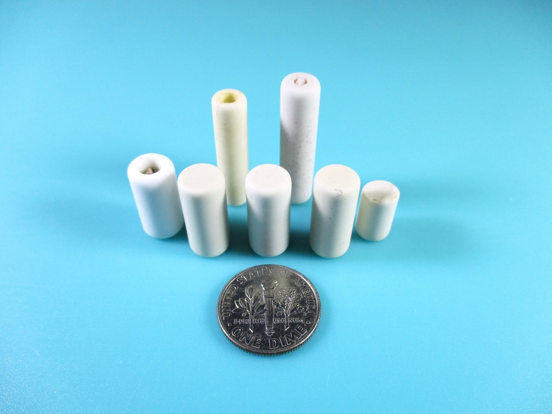 BEACH SEA POTTERY 7 Porcelain Rods Cylinders Tubes White Cream Real ...