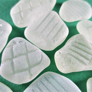 GENUINE SEA GLASS 10 Textured Patterns Real Surf Tumbled Natural ...