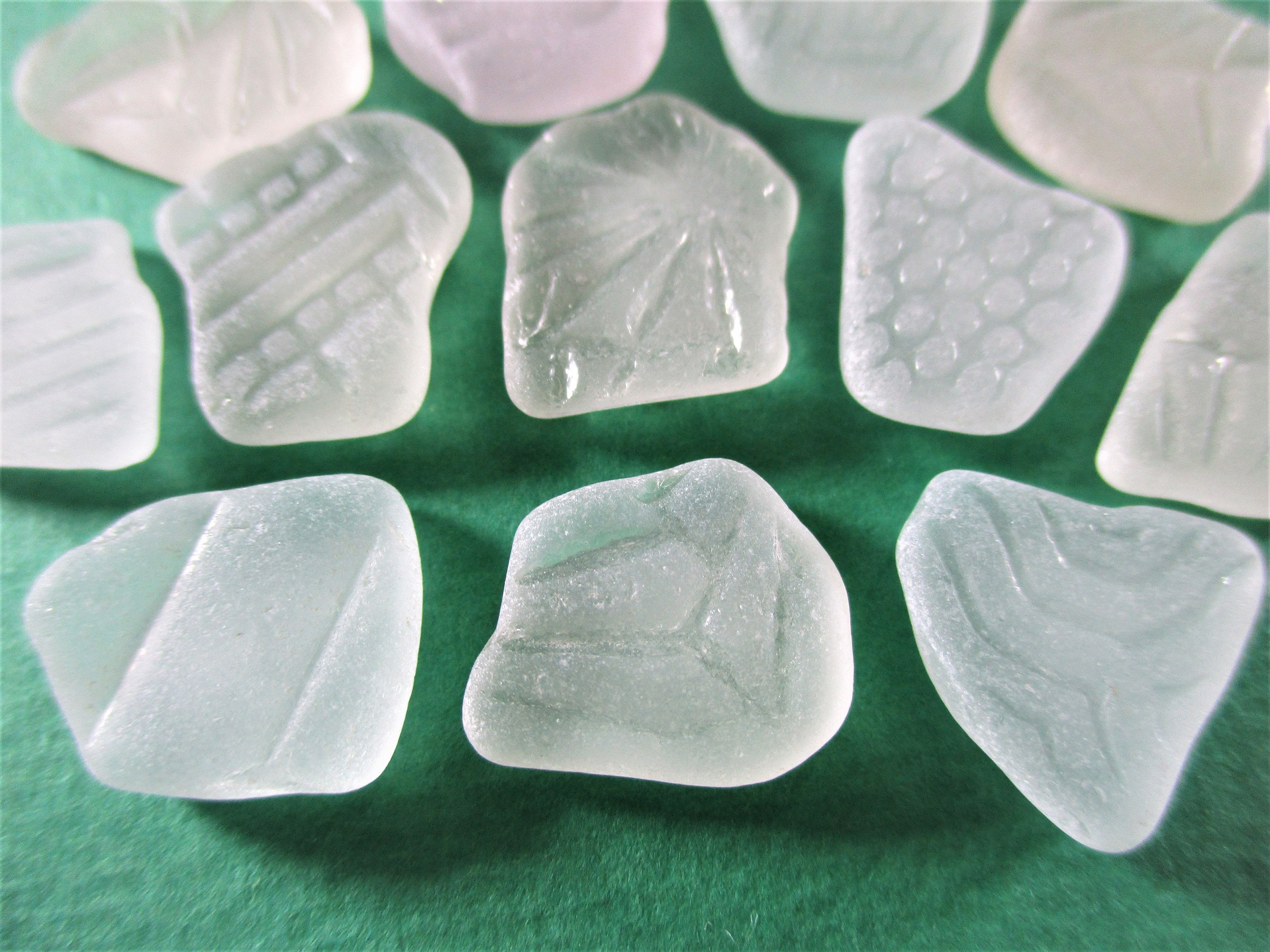 GENUINE SEA GLASS 12 Textured Patterns Real Surf Tumbled | Etsy