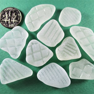 GENUINE SEA GLASS 10 Textured Patterns Real Surf Tumbled Natural ...