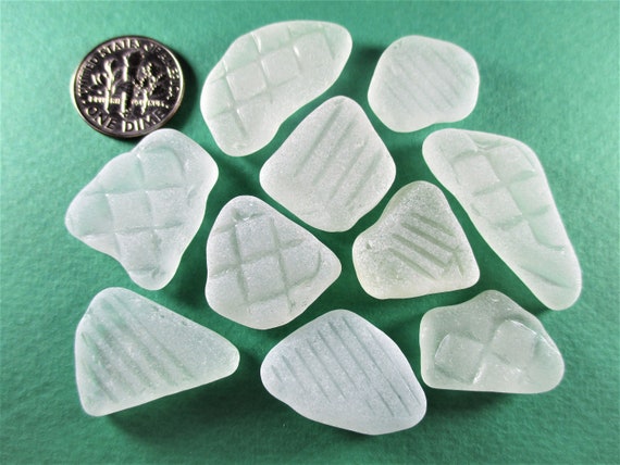 GENUINE SEA GLASS 10 Textured Patterns Real Surf Tumbled - Etsy