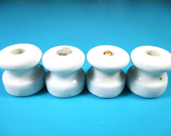BEACH SEA POTTERY 4 Ceramic Porcelain Insulator Pieces White Real Surf ...