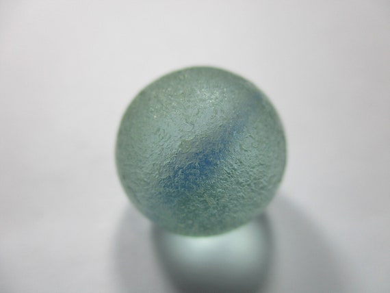 GENUINE SEA GLASS Marble 16mm Flawless Cod Blue White Cats Eye | Etsy