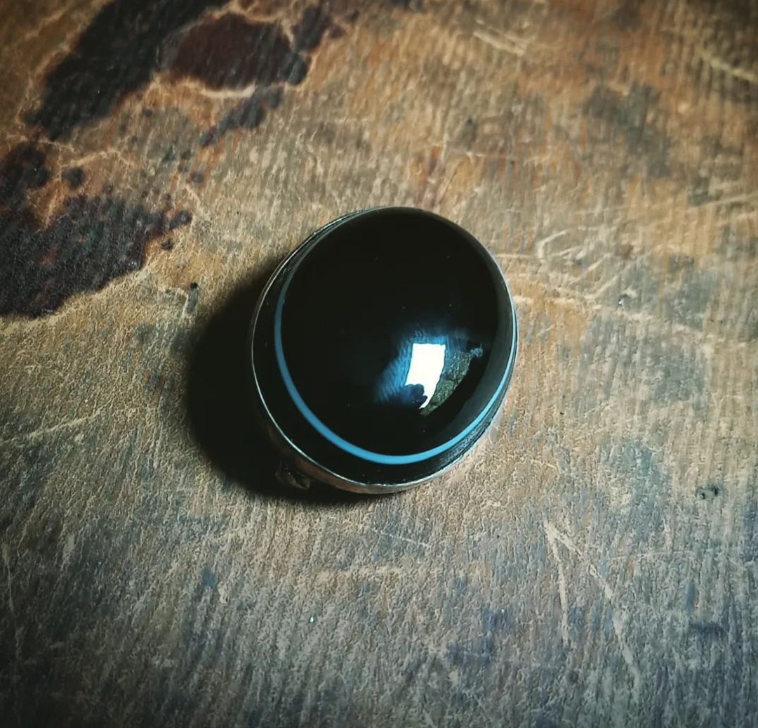 Large Victorian 10k Gold and Evil Eye Agate Stone Apotropaic Brooch ...