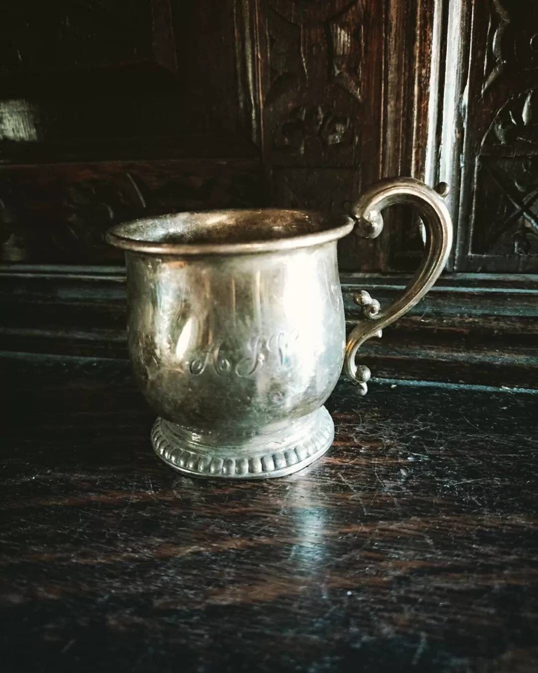 Small Antique Silver Plated Cup With the Initials "a.j.v." Beautifully ...
