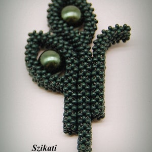 Green Beadwoven Brooch Original Beadwork RAW Bead Art - Etsy