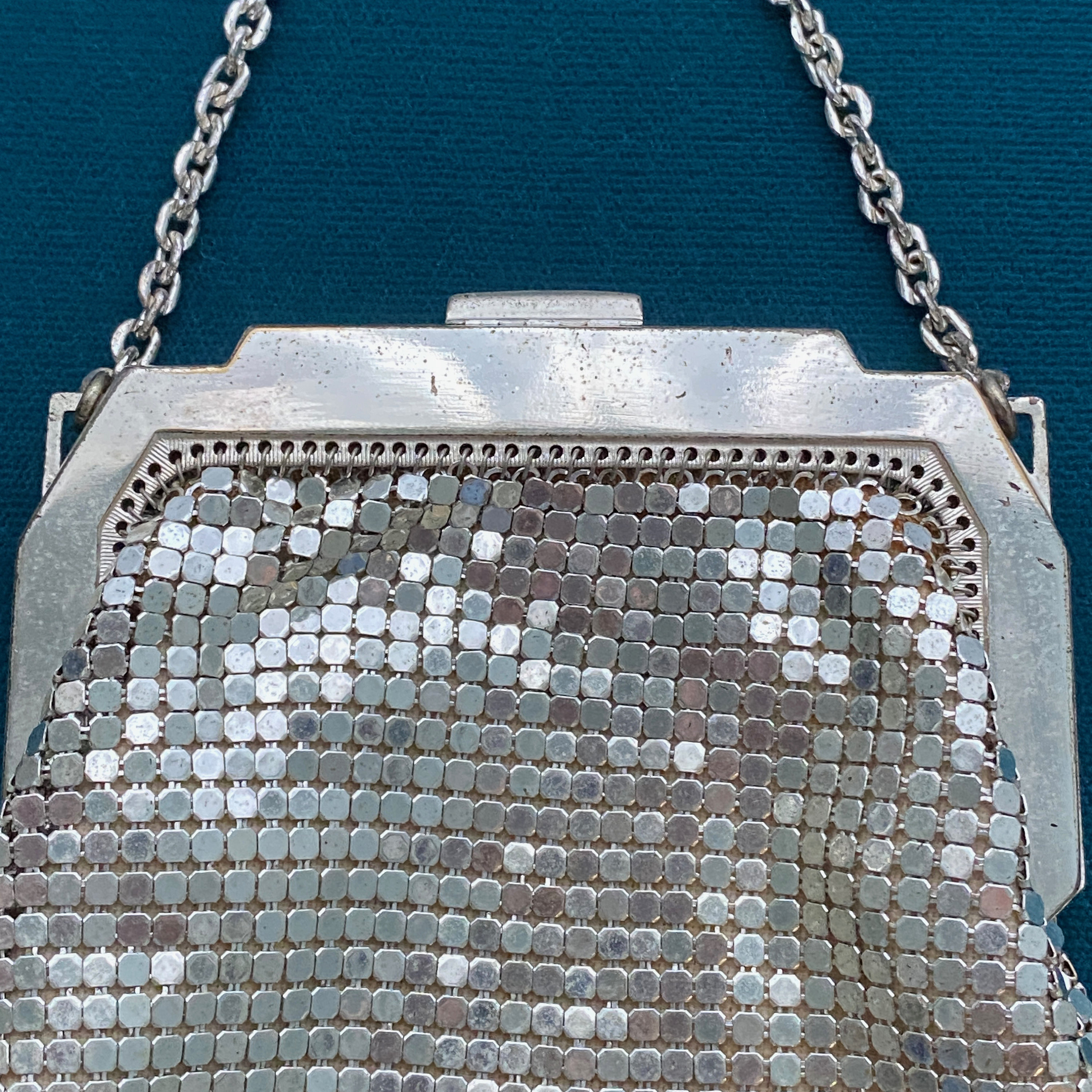 Silver Whiting & Davis Petite Mesh Wrist Bag With Rhinestone Clasp - Etsy