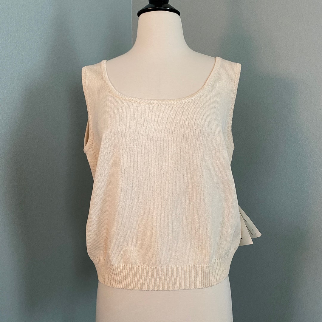 St. John Basics White Knit Tank - Etsy