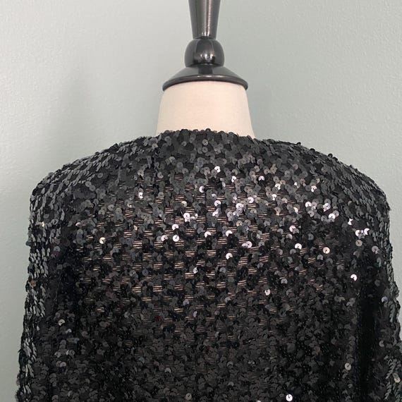 Vintage Lillie Rubin Black Sequin Cardigan Jacket - Gem
