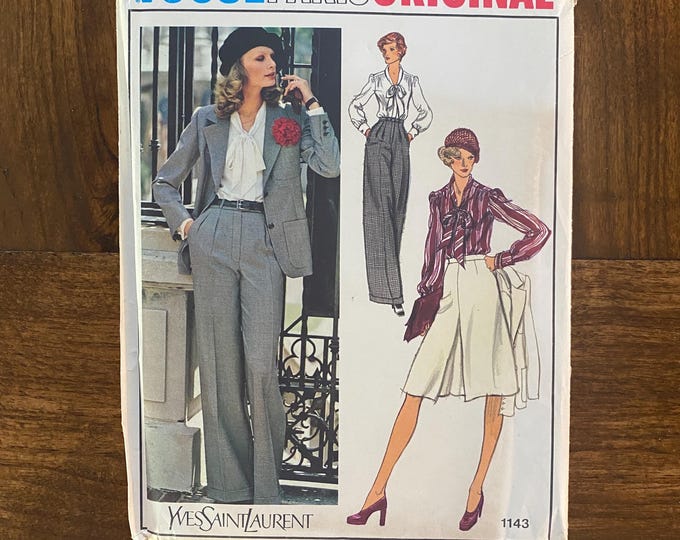 Vogue Paris Original YVES SAINT LAURENT Sewing Pattern 1143, Uncut - Etsy
