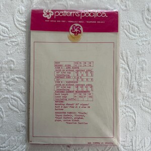 Patterns Pacifica Vintage 1970s Dress Pattern 3062 - Etsy