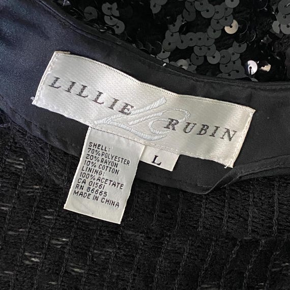 Vintage Lillie Rubin Black Sequin Cardigan Jacket - Gem