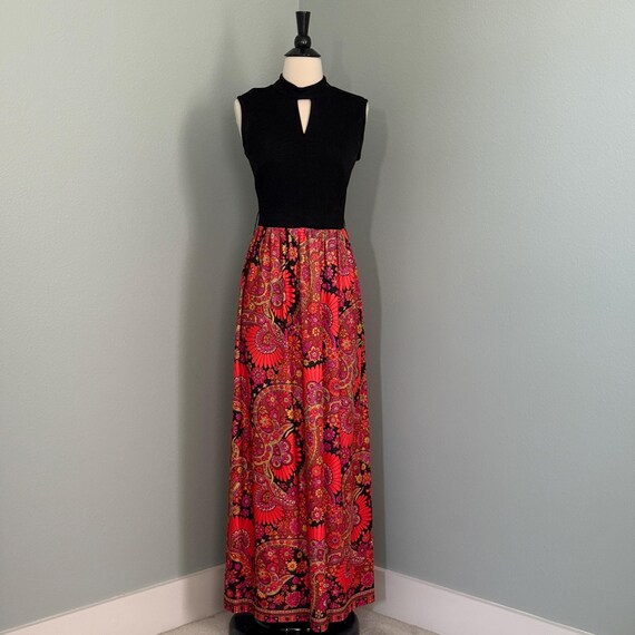 1970s Vintage Mod Maxi Dress Floral - Gem