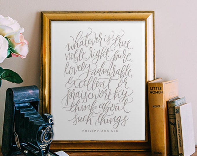 Philippians 4 8 Printable Wisdom Art Art Print Bible Verse - Etsy