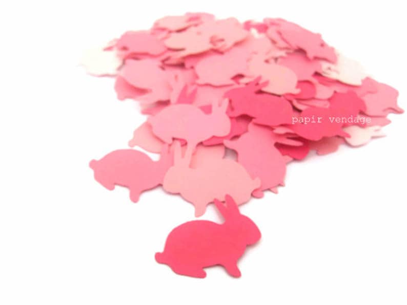 Rabbit Diecuts Bunny Diecuts Pink Rabbits Easter Confetti | Etsy