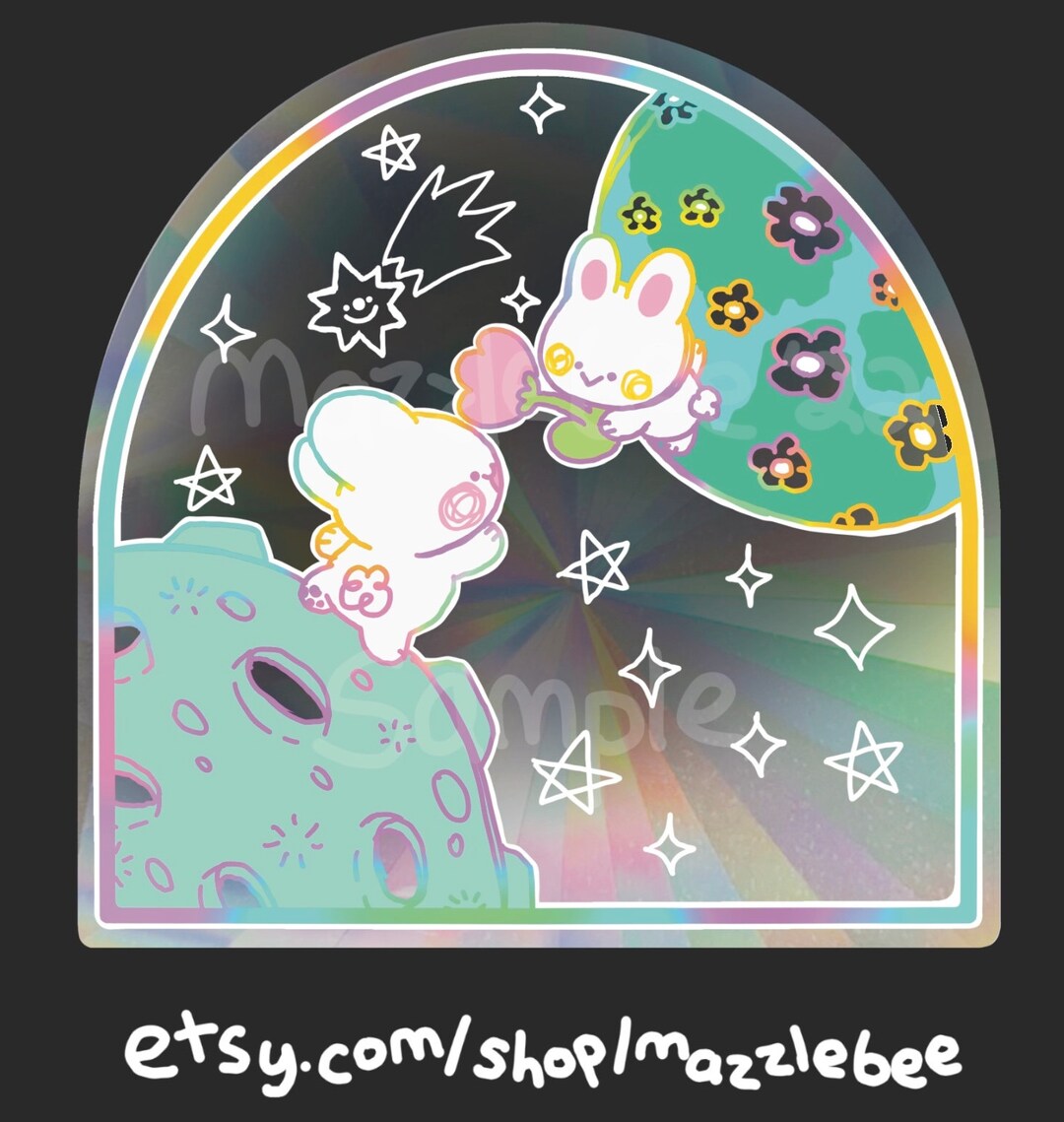 Space Bunnies Suncatcher Decal/sticker - Etsy