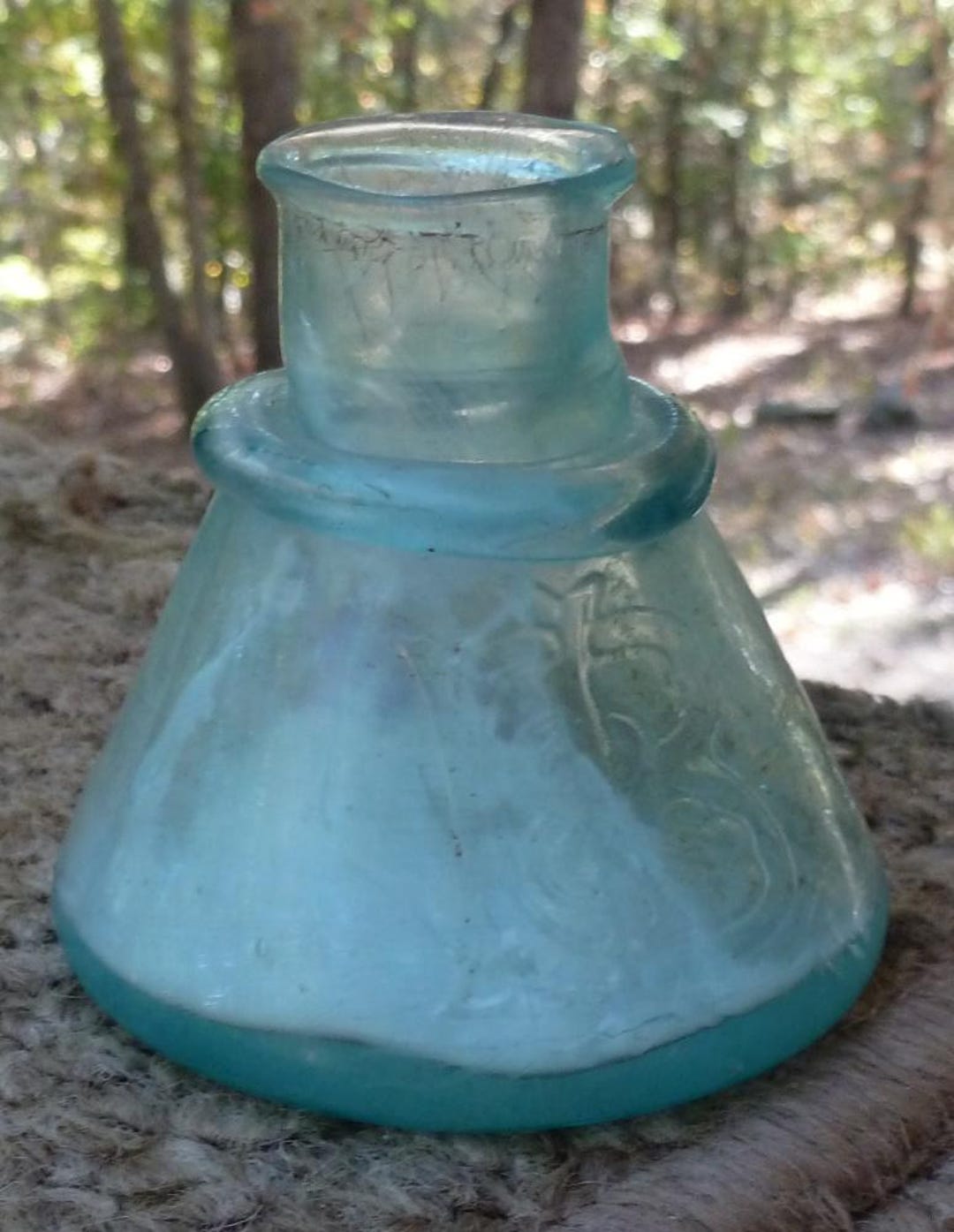 CONE INK Bottle-small-l & B-crude Lip-sea Foam Green-1880s - Etsy