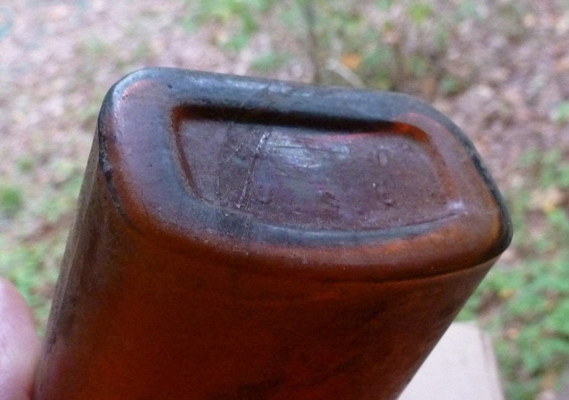 AMBER MEDICINE Bottle-drug Store-embossed Latin Symbol & Roman | Etsy