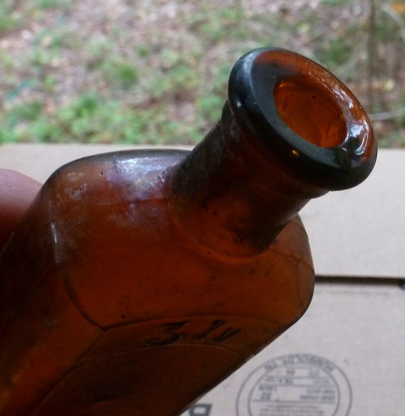 AMBER MEDICINE Bottle-drug Store-embossed Latin Symbol & Roman | Etsy