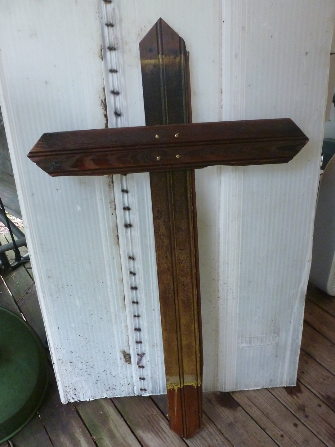 DELTA WOOD Cross-distressed Painted Bead Board-c.1905 - Etsy