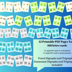 132 Grapheme Flash Cards, Preschool Printables, Alphabet Cards, Letter ...