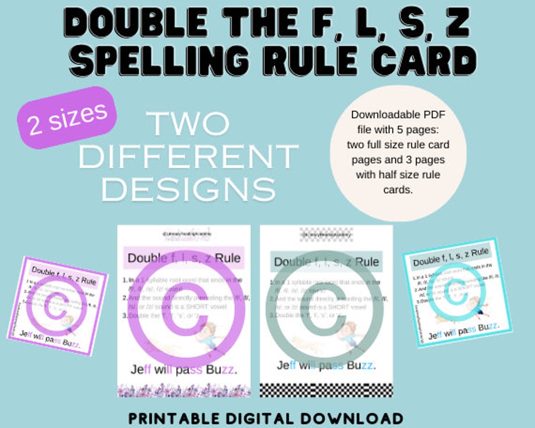 F L S Z Spelling RULE CARD. Structured Literacy Spelling Rules. Orton ...