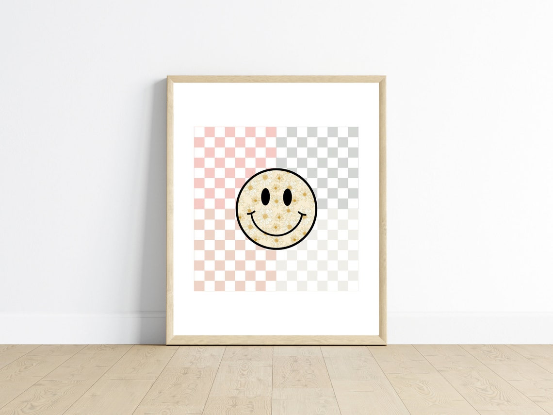 Smiley Face Print Download, Groovy Smile Face Art. Smile Face Print ...