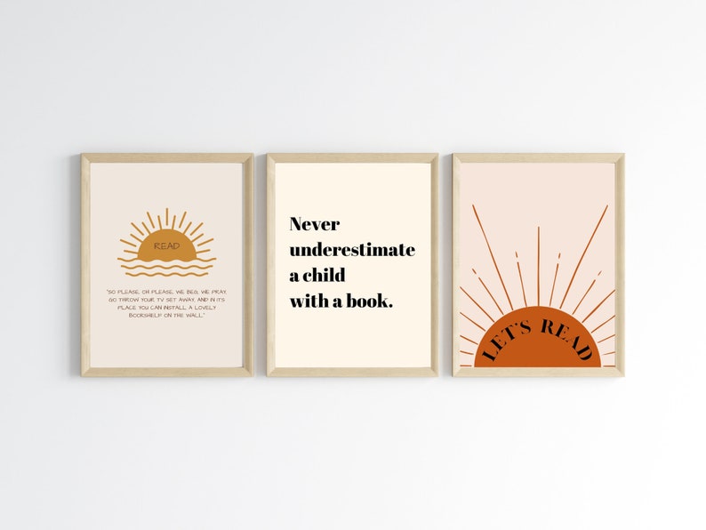 DIGITAL FILE, Let's Read Sign, Reading Corner Sign, Playroom Print ...