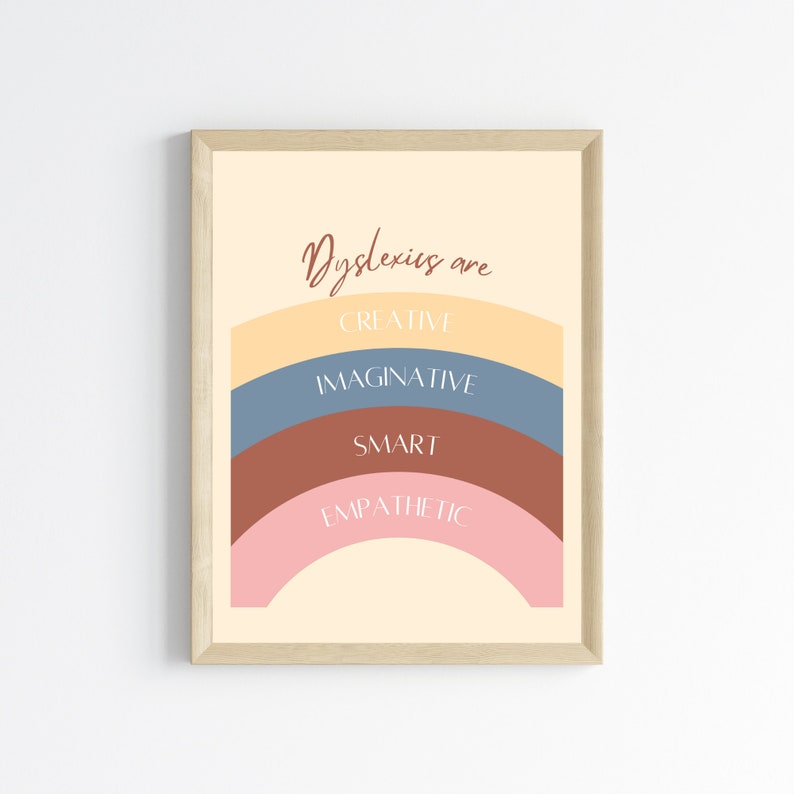 Dyslexia Print, Toddler/kid Printable Wall Decor, Kid Prints, Bulletin ...
