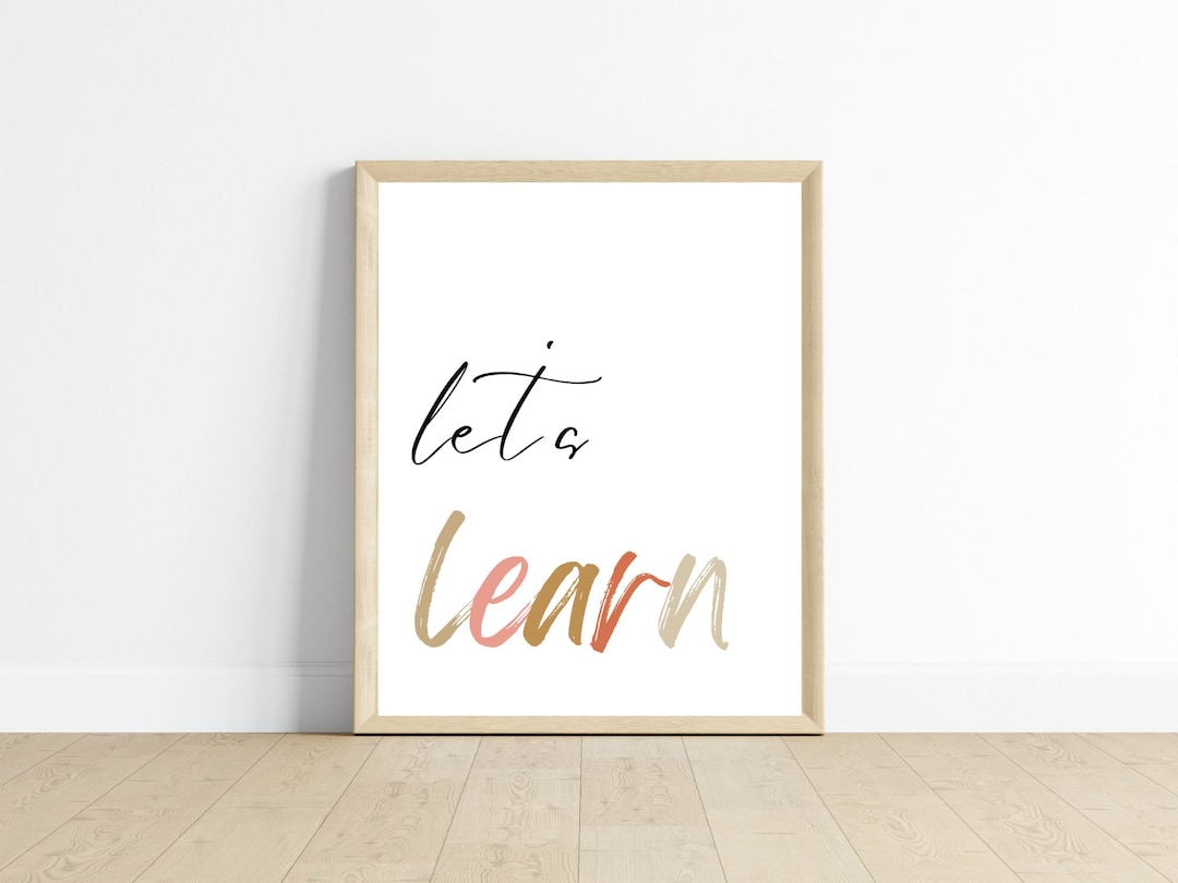 Let's Learn Poster, Educational Wall Art, Homeschool Art, Neutral ...
