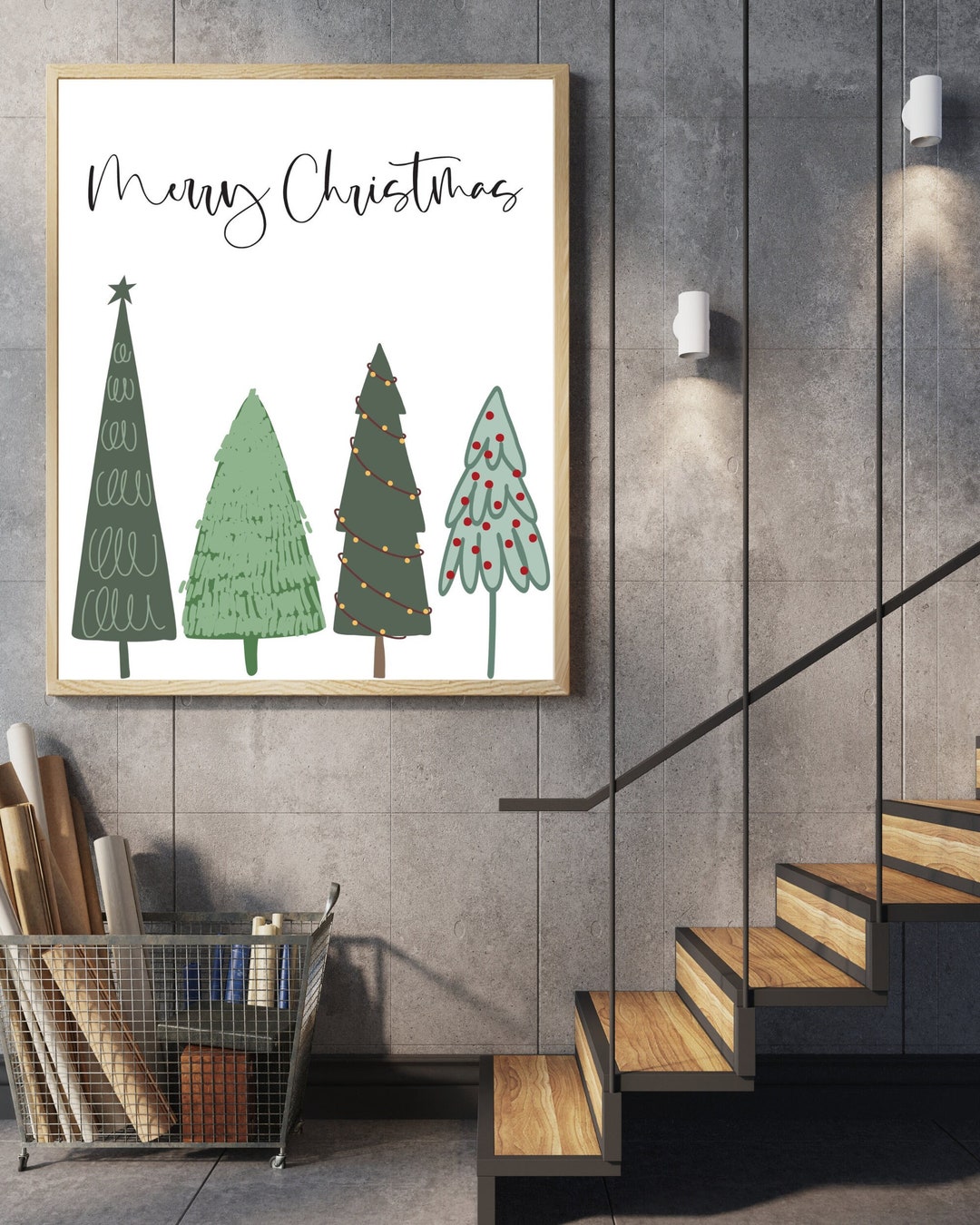 Christmas Tree Art Print Download. Christmas Art Wall Decor. Merry ...