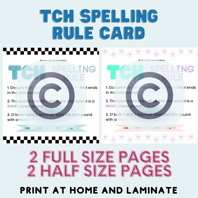 TCH Spelling RULE CARD. Structured Literacy Spelling Rules. Orton ...