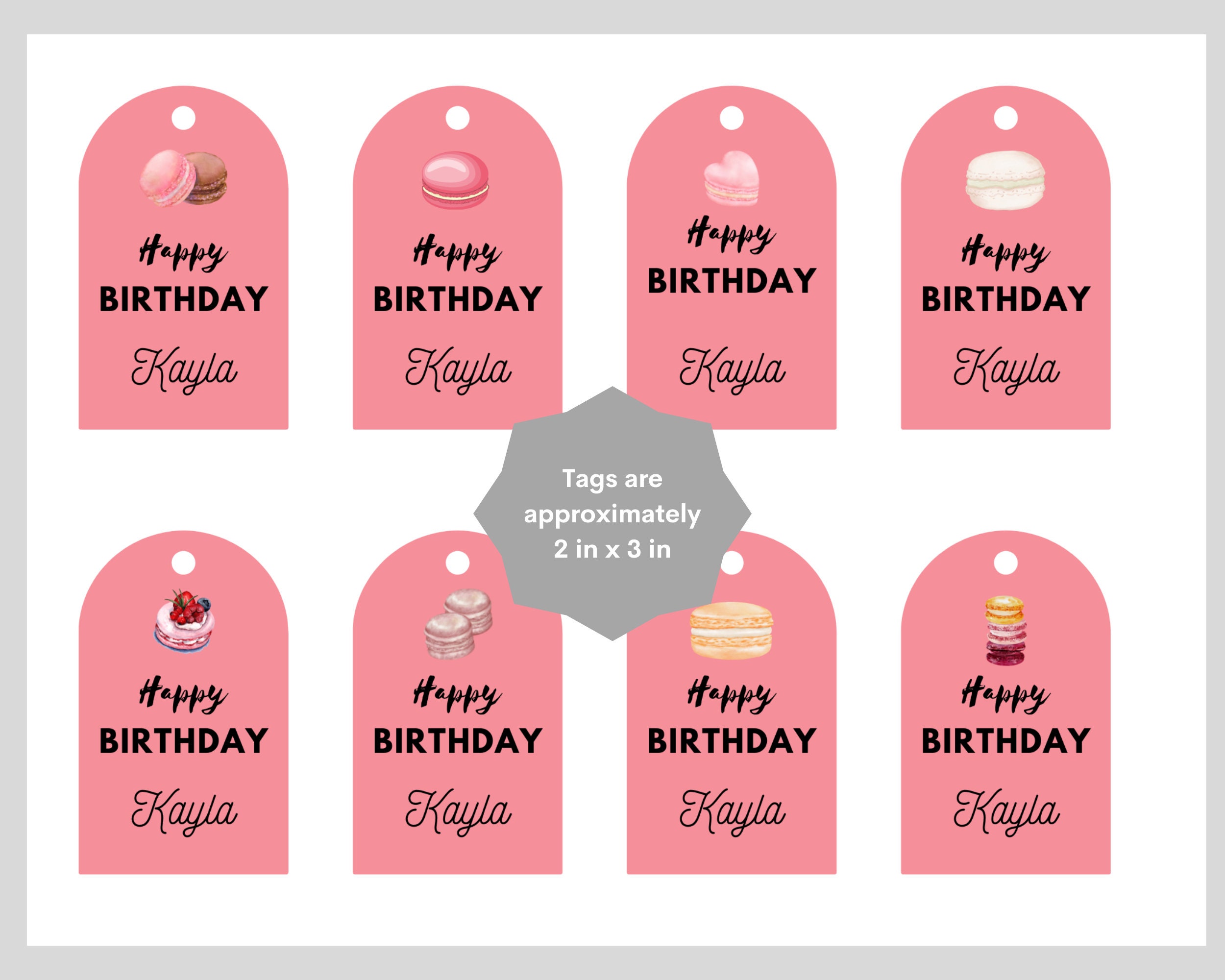 BIRTHDAY PARTY TAGS. Birthday Party Favors. Personalized Birthday Tags ...