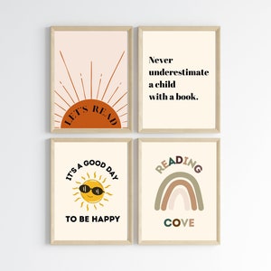 DIGITAL FILE, Let's Read Sign, Reading Corner Sign, Playroom Print ...