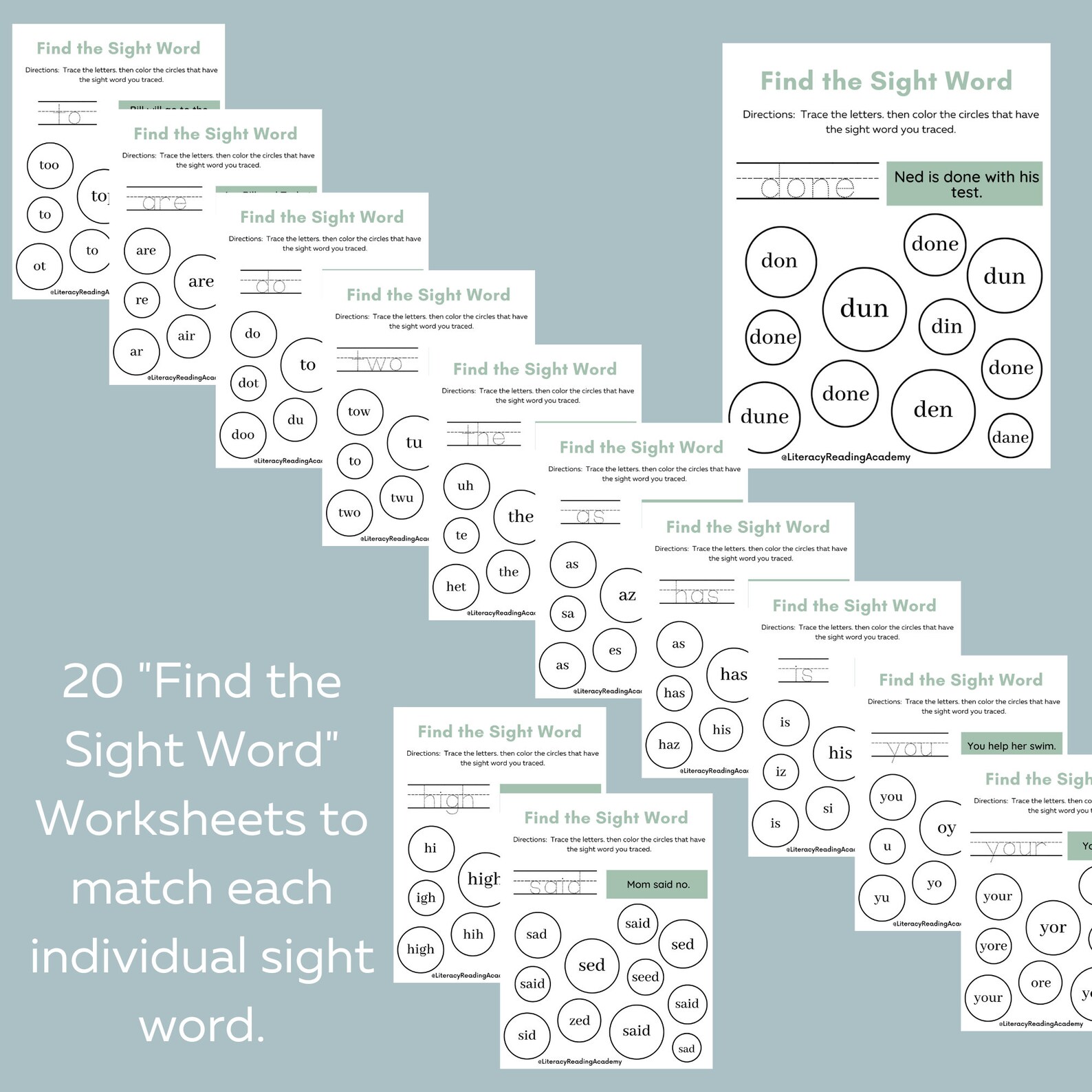 Orton Gillingham Sight Word Worksheets List 1, Educational Worksheets ...