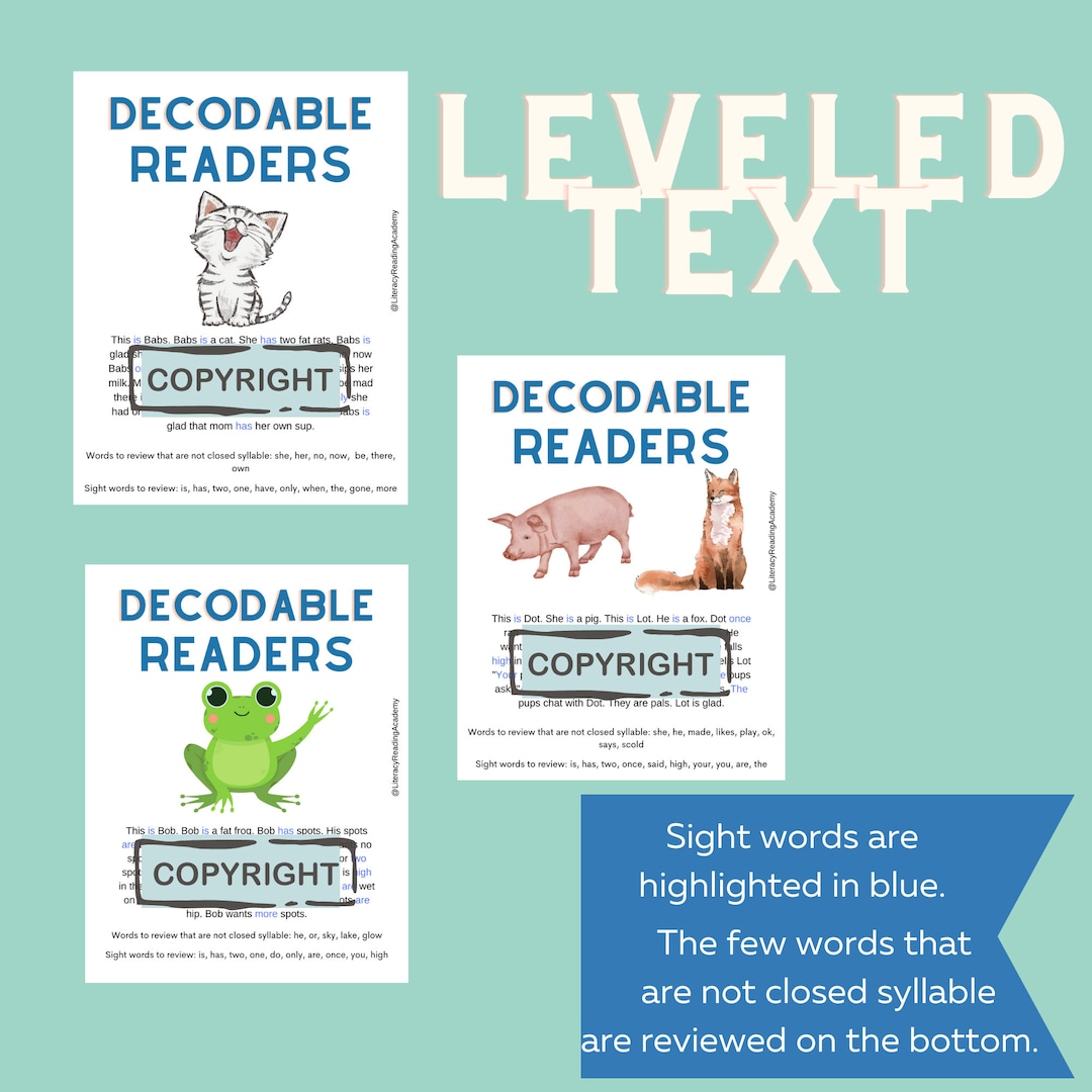 Decodable Reader Passages. Leveled Text. Fluency Pages. Orton ...